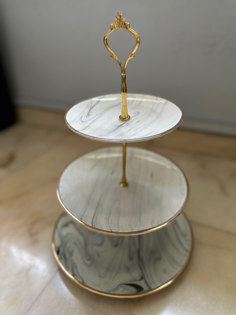 3-tier food display plates, Furniture & Home Living, Kitchenware ...