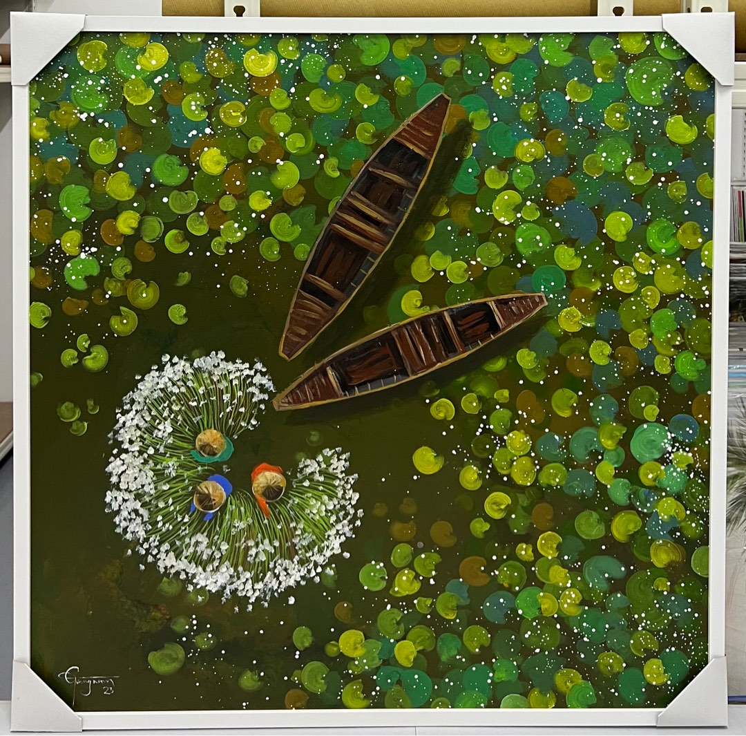75x75 cm Authenticity certificate for Fine art acrylic oil painting ...