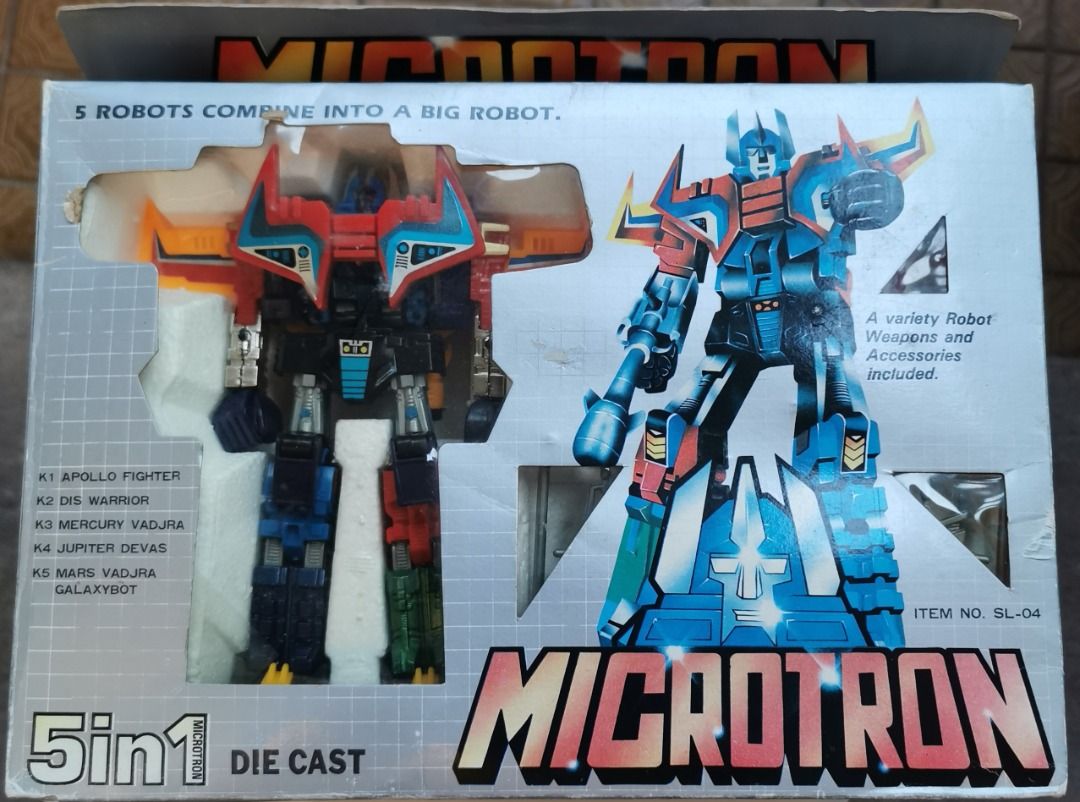 罕有 珍藏 微星小超人 original microtron Micro Robot V microrobot V 五機合體 boxset transformers 變型金剛元祖, 興趣及遊戲 ...