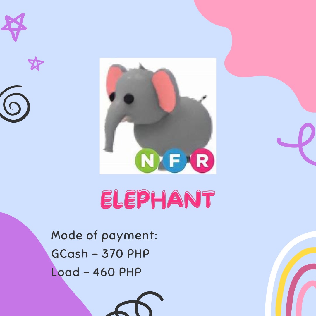 ADOPT ME NFR ELEPHANT (NEON FLY RIDE), Video Gaming, Video Games, Others on Carousell