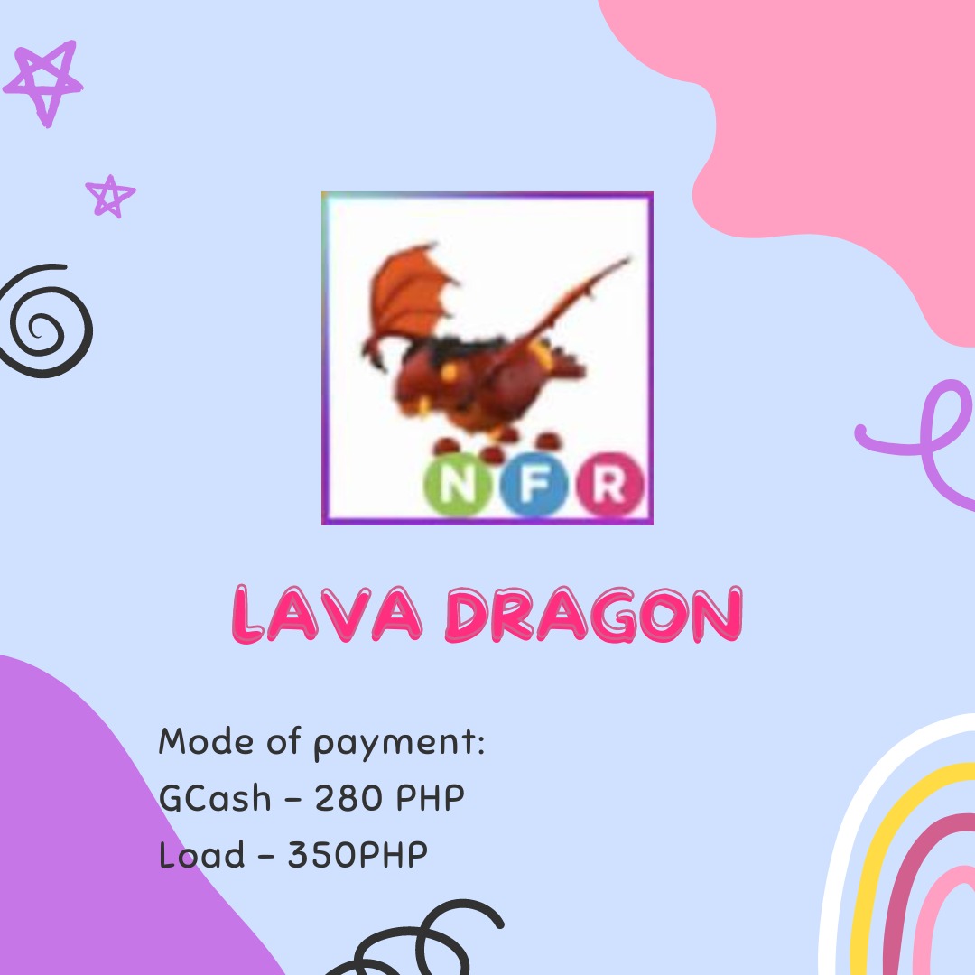 ADOPT ME NFR LAVA DRAGON (NEON FLY RIDE) on Carousell