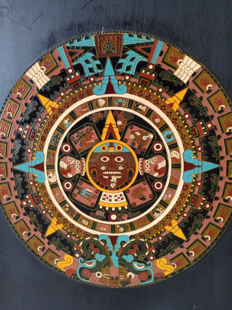Aztec Mayan Sun Stone Calendar Plaque on Carousell