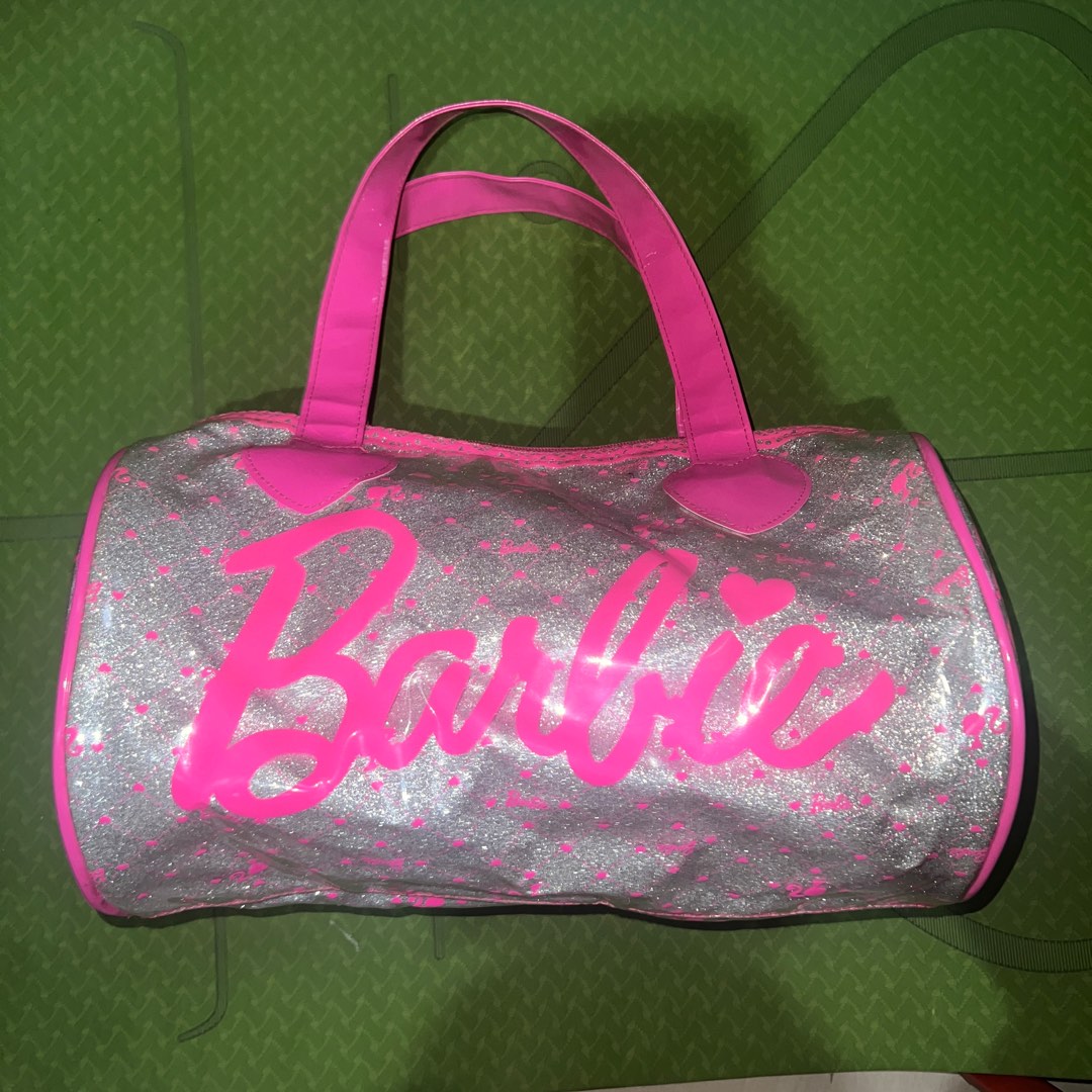 Barbie barrel duffle bag on Carousell