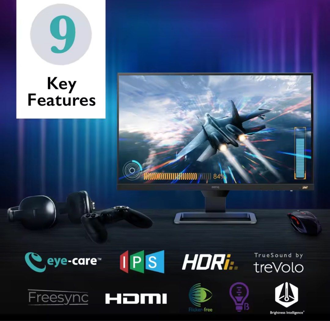 BenQ EW2480 24inch HDRi IPS FHD Monitor, Computers & Tech, Parts ...