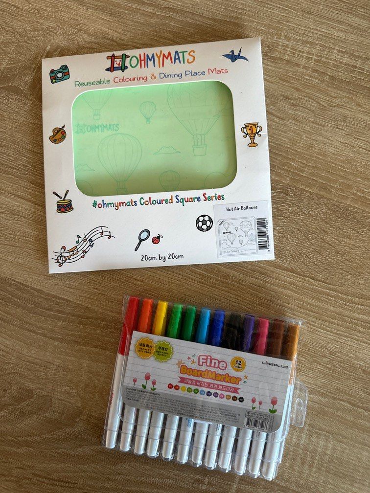 Brand New Oh My Mats Reusable Colouring Mat, Hobbies & Toys, Stationery ...