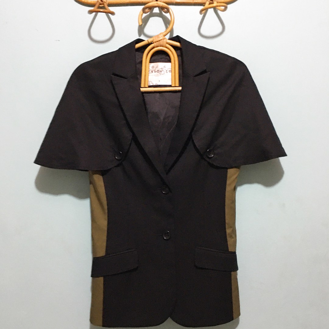 Cape style short sleeve blazer, Women's Fashion, Coats, Jackets and ...