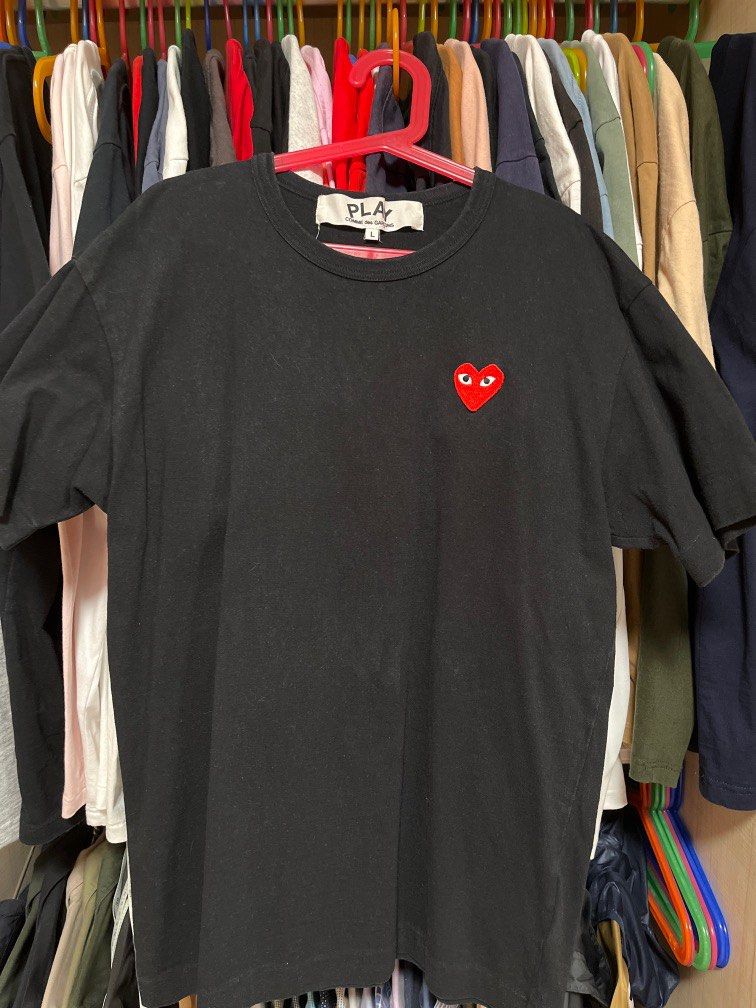 CDG red heart - black, Men's Fashion, Tops & Sets, Tshirts & Polo ...