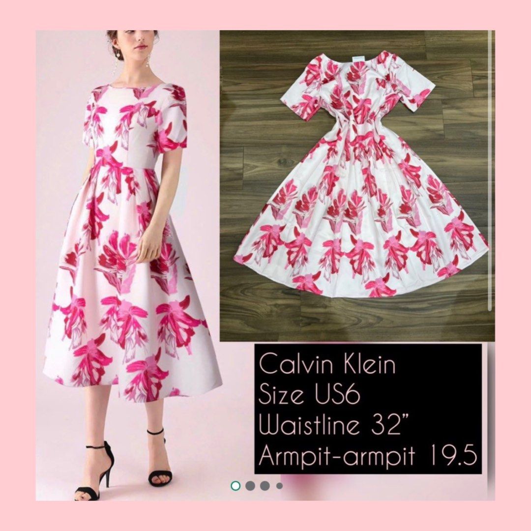 CK Pretty Pink Floral- jacquard , Women's Fashion, Dresses & Sets ...