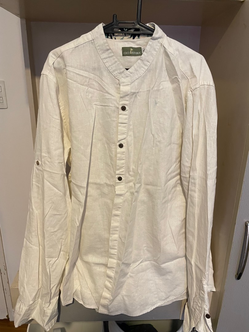 COCO REP White Chinese Collar Polo, Men's Fashion, Tops & Sets, Tshirts ...