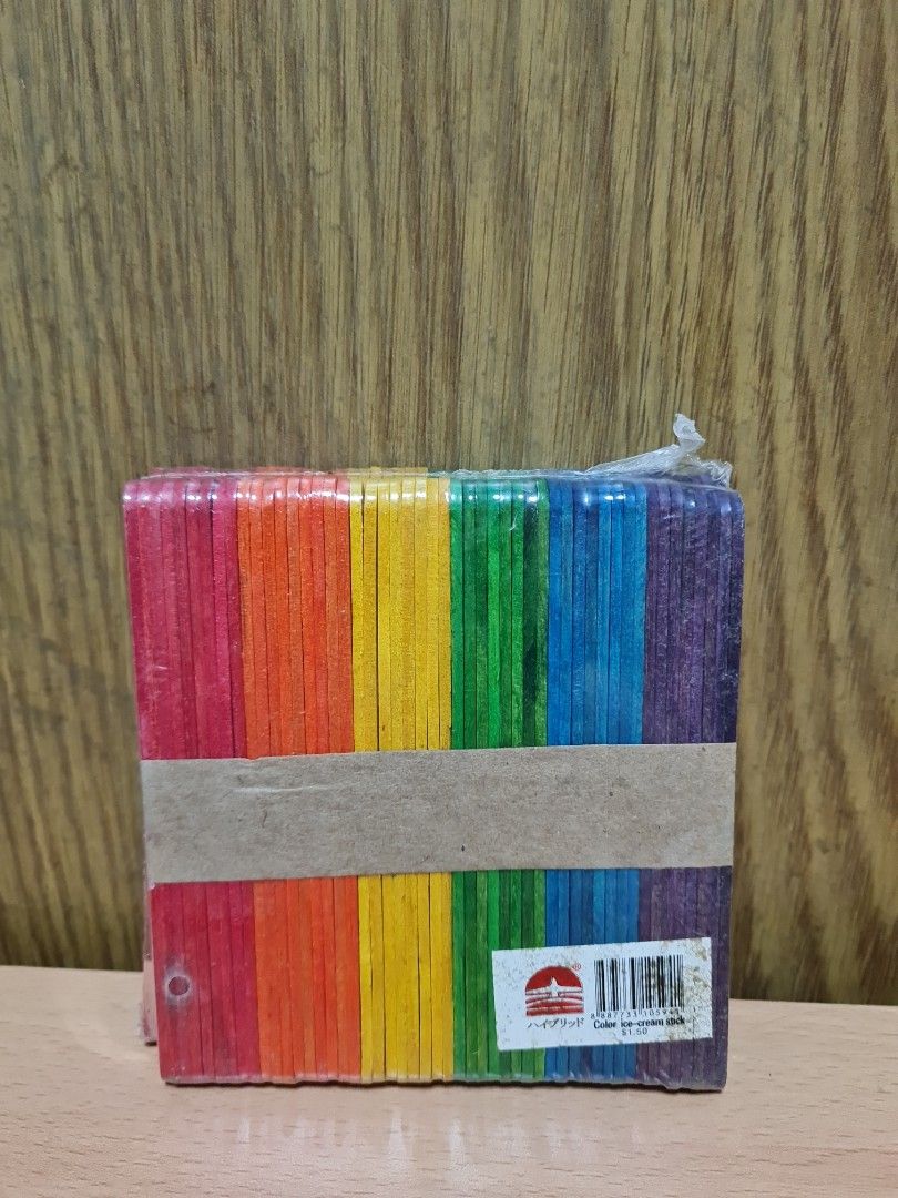 Coloured Ice Cream Sticks, Hobbies & Toys, Stationery & Craft, Craft ...