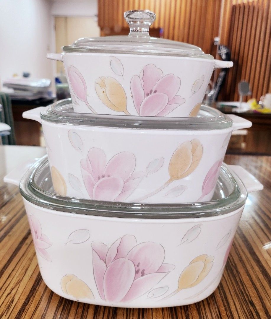 Corningware 3pcs set, Furniture & Home Living, Kitchenware & Tableware ...