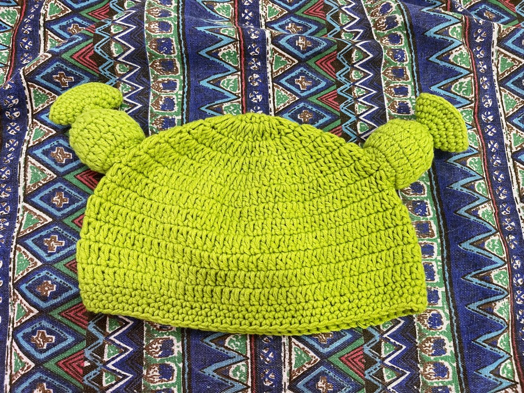 Crochet shrek hat, Hobbies & Toys, Stationery & Craft, Handmade Craft ...
