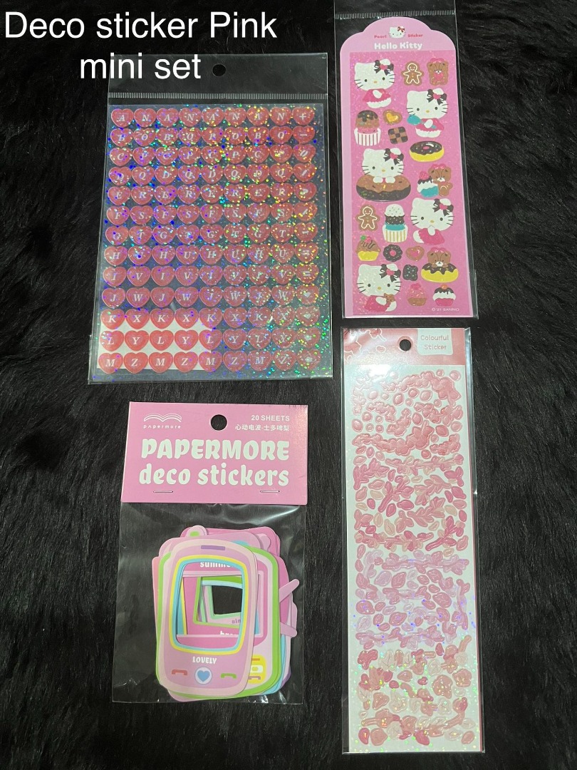 Deco sticker Pink mini set, Hobbies & Toys, Stationary & Craft, Other ...