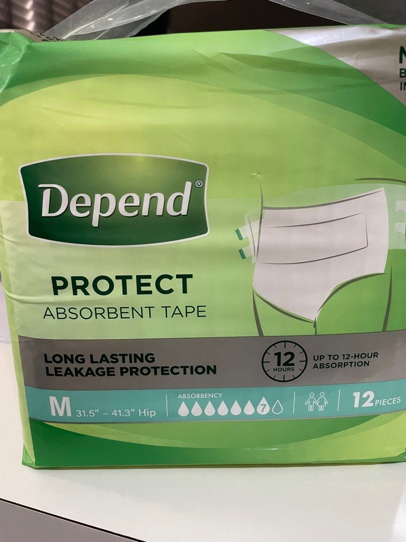 Depend Adult Diapers Size M, Health & Nutrition, Medical Supplies ...