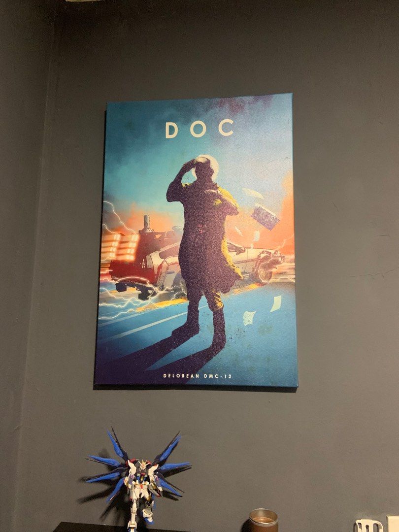 Doc Back To The Future Dr. Emmett Brown Canvas Frame, Furniture & Home ...