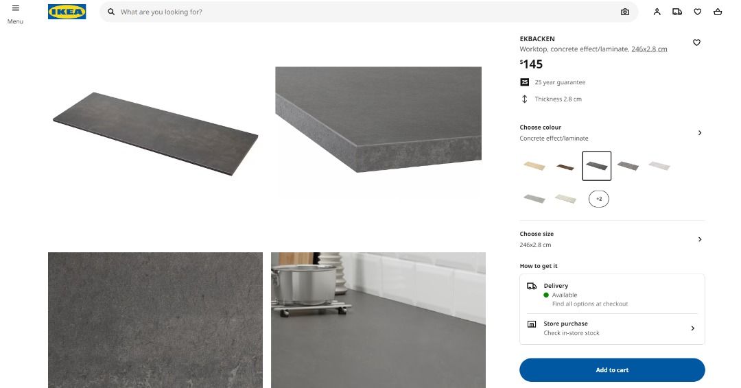 EKBACKEN COUNTER TOP, Furniture & Home Living, Furniture, Tables & Sets ...