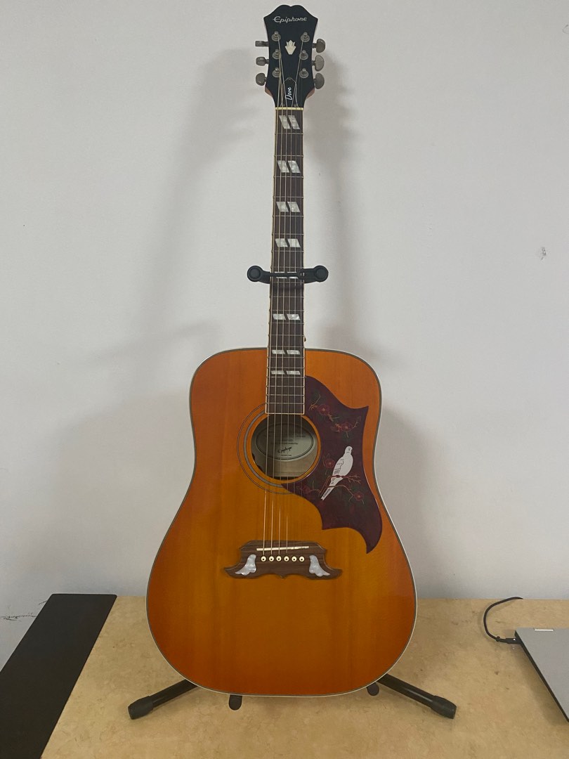 Epiphone Dove Studio Acoustic Electric Guitar, Hobbies & Toys, Music ...