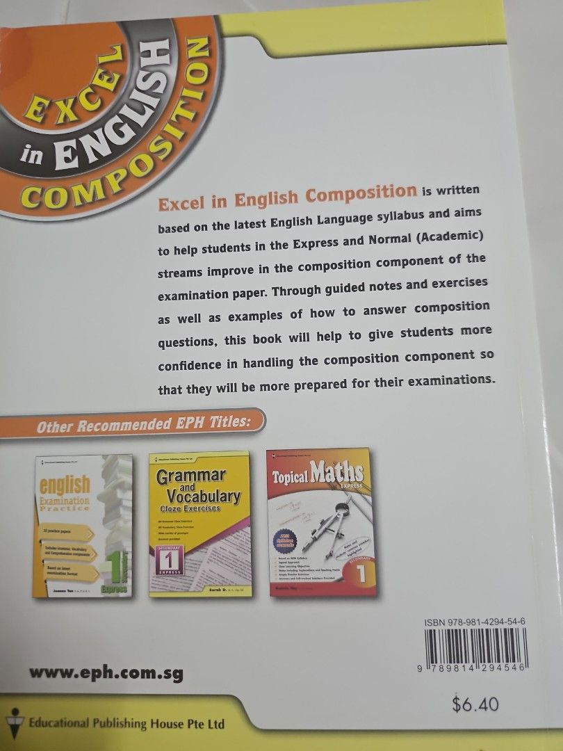 Excel in English Composition Secondary 1, Hobbies & Toys, Books & Magazines, Assessment Books on ...