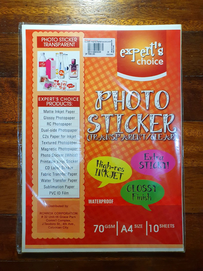 [EXPERT'S CHOICE] Photo Sticker Paper Transparent A4 on Carousell