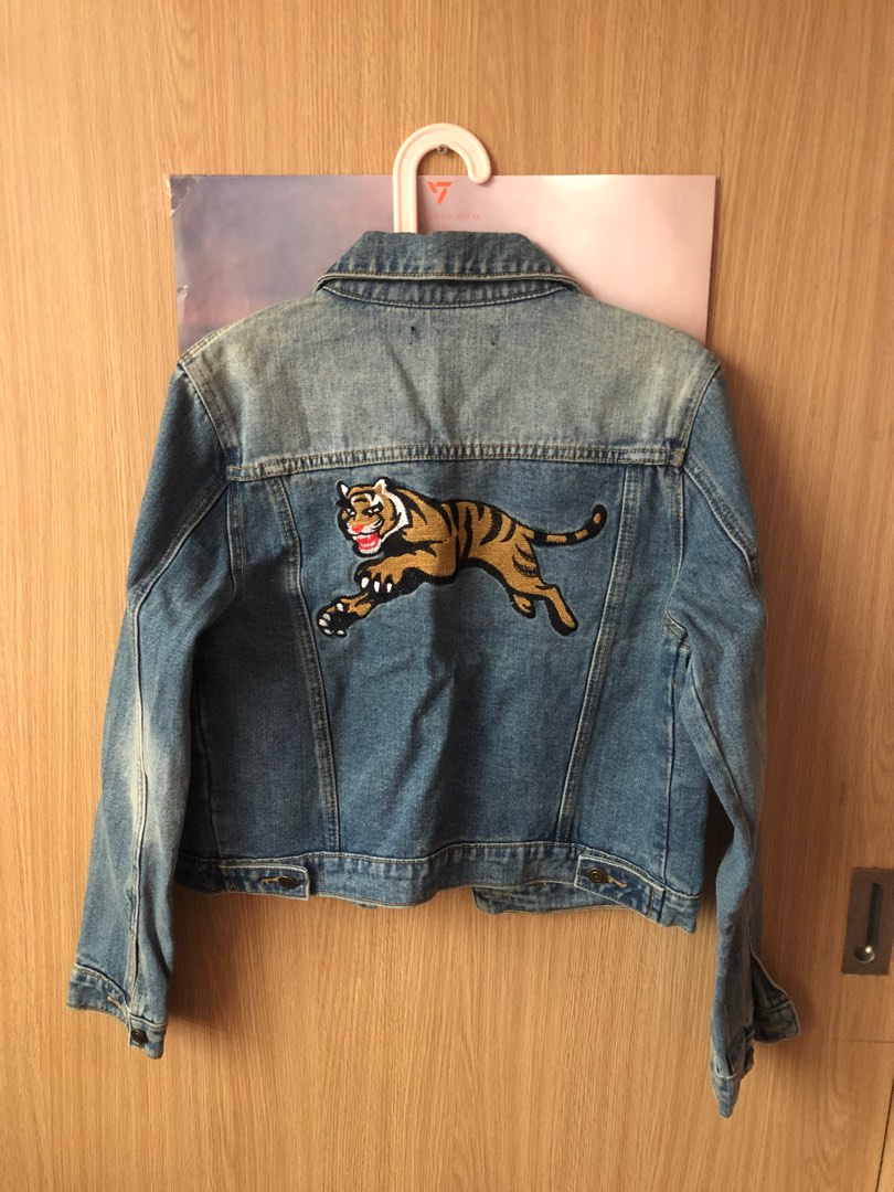 F21 Embroidered Tiger Denim Jacket on Carousell