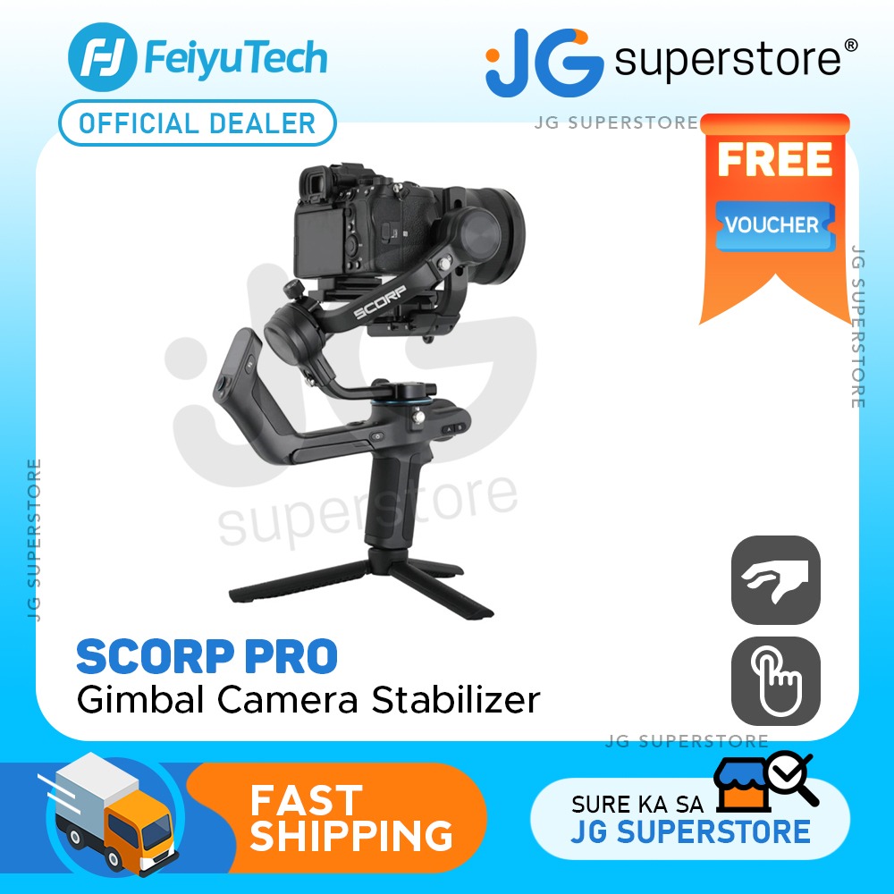 FeiyuTech SCORP Pro 3-Axis Detachable Handheld Gimbal Camera Stabilizer with 10.58lb Payload, 1. ...