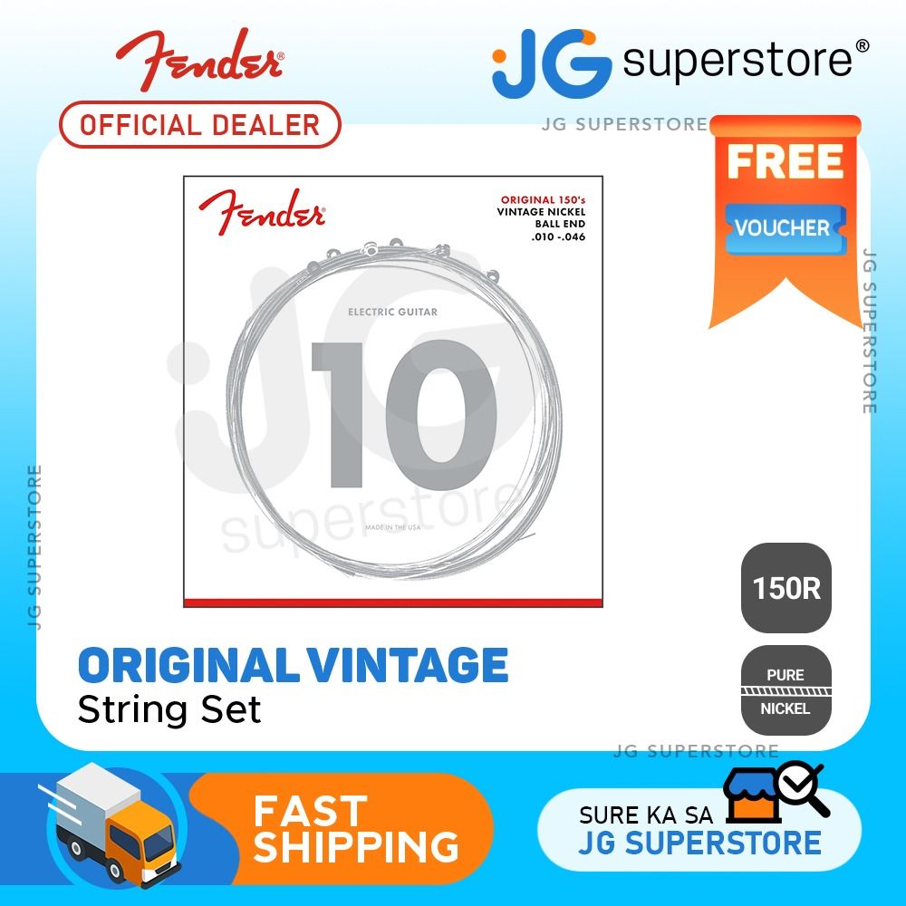 Fender Original Pure Vintage Nickel Acoustic Electric Guitar String Set ...