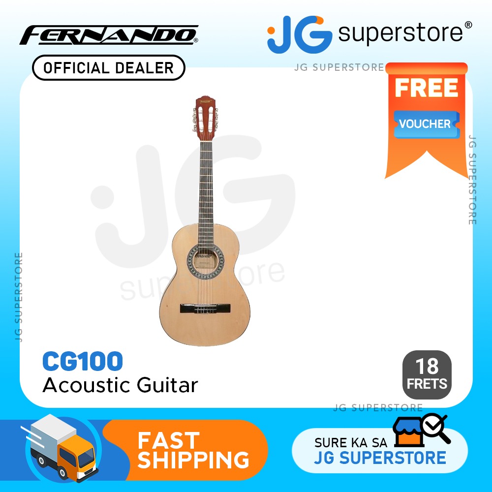 Fernando CG100 18 Fret 6 String Classical Acoustic Guitar with 34-Inch ...