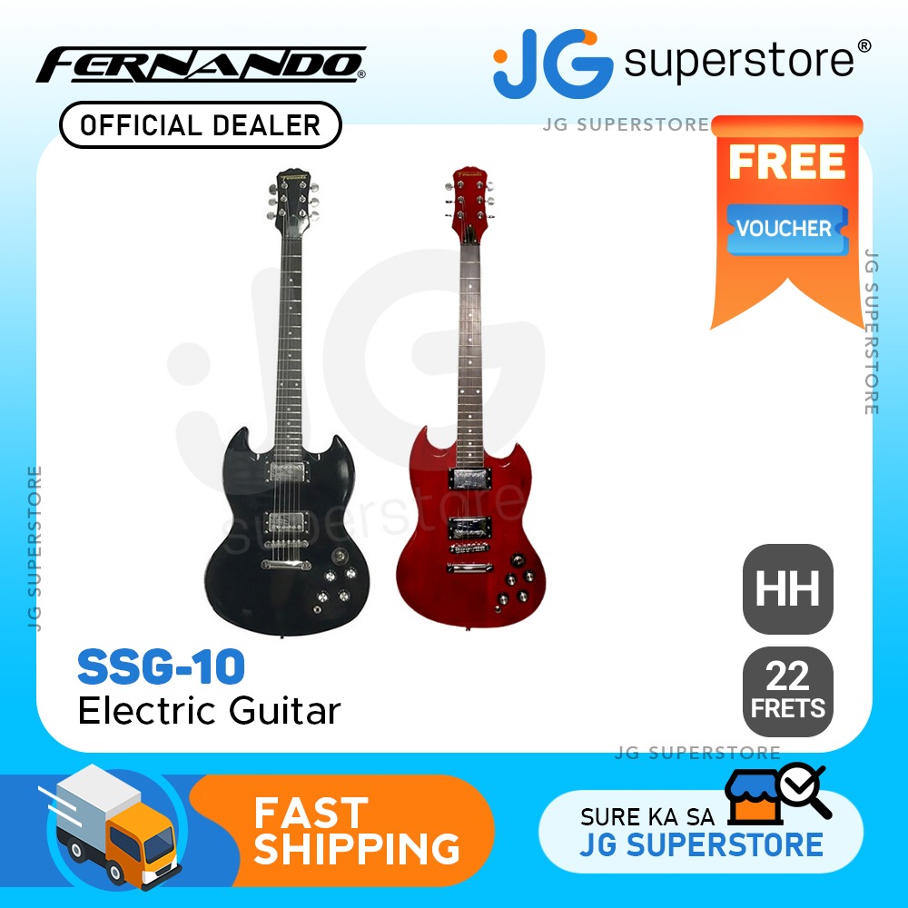 Fernando SSG-10 6-String 22 Fret HH Electric Guitar with 3-Way Switch ...