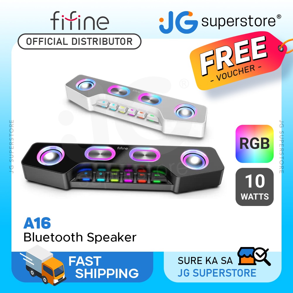 Fifine A16 10W Portable Wireless RGB Bluetooth Speaker and 3.5mm Wired ...