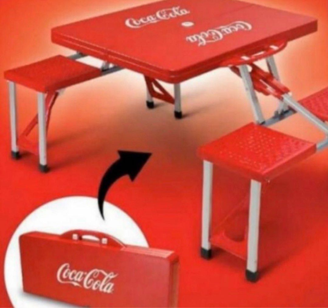 Foldable Coca Cola Table, Furniture & Home Living, Outdoor Furniture on ...