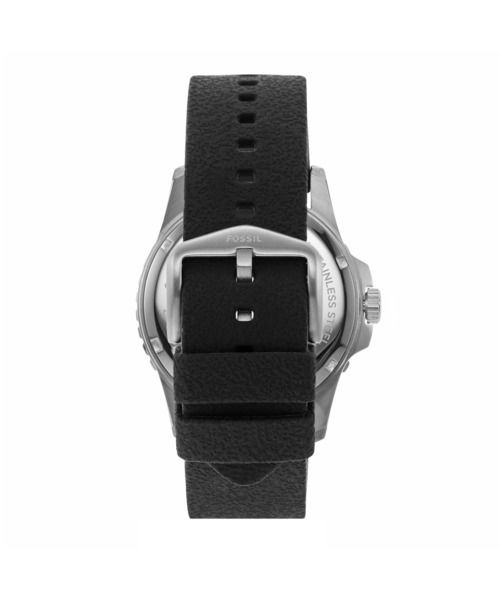 Fossil Fs5947 Blue Dive Black Dial Silicone Strap Date Analog Quartz