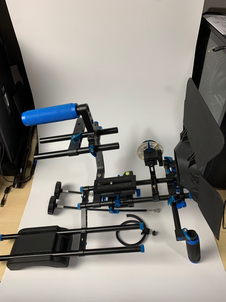 Full DSLR video rig cage w 3 focus puller and matte box, Photography ...