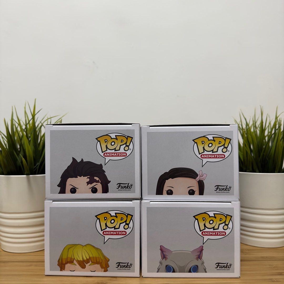 Funko Pop Demon Slayer Set Tanjiro Nezuko Zenitsu Inosuke, Hobbies ...