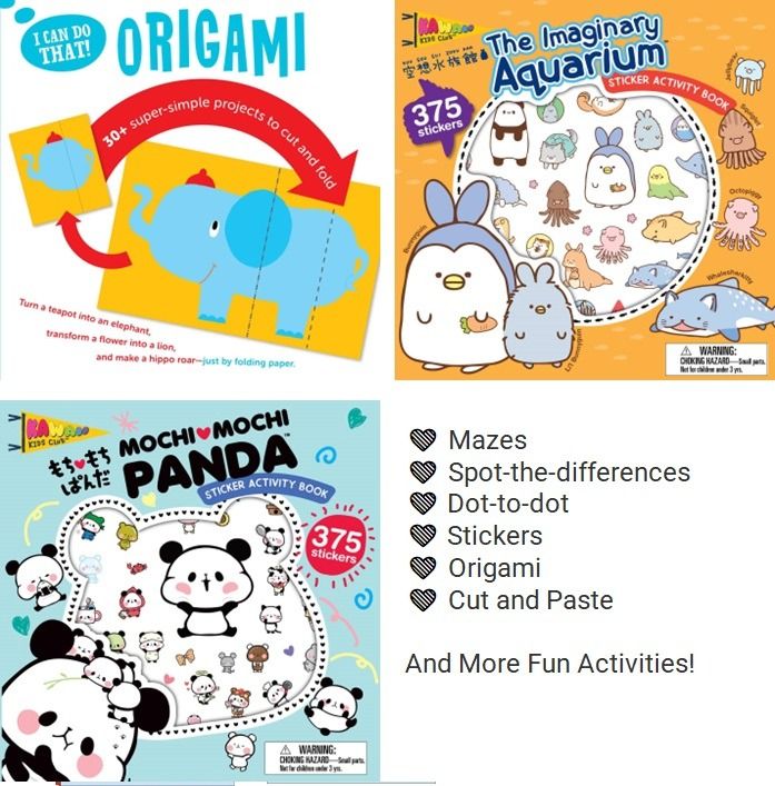 Gakken - Origami,Mochi Panda ,Imaginary Aquarium Sticker Activity Book ...