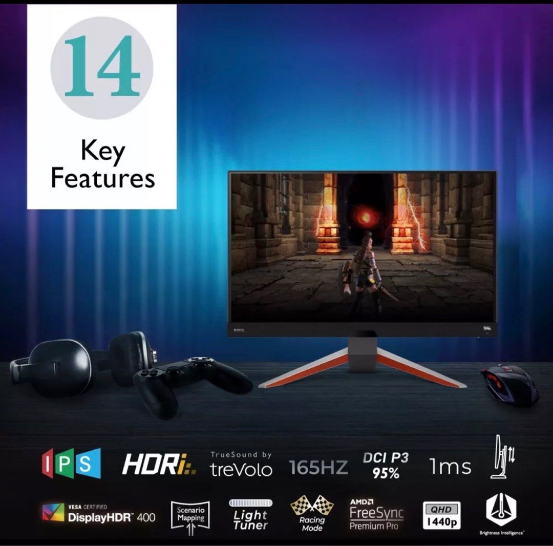 Gaming Monitor Brand New - BenQ MOBIUZ EX2710Q 27 inch QHD 1ms 165Hz ...