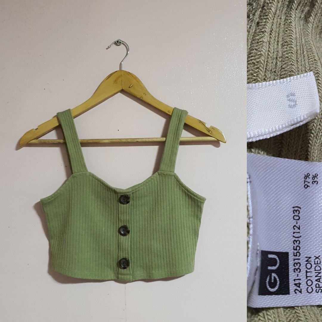 GU UNIQLO RIBBED CROPPED TOP on Carousell