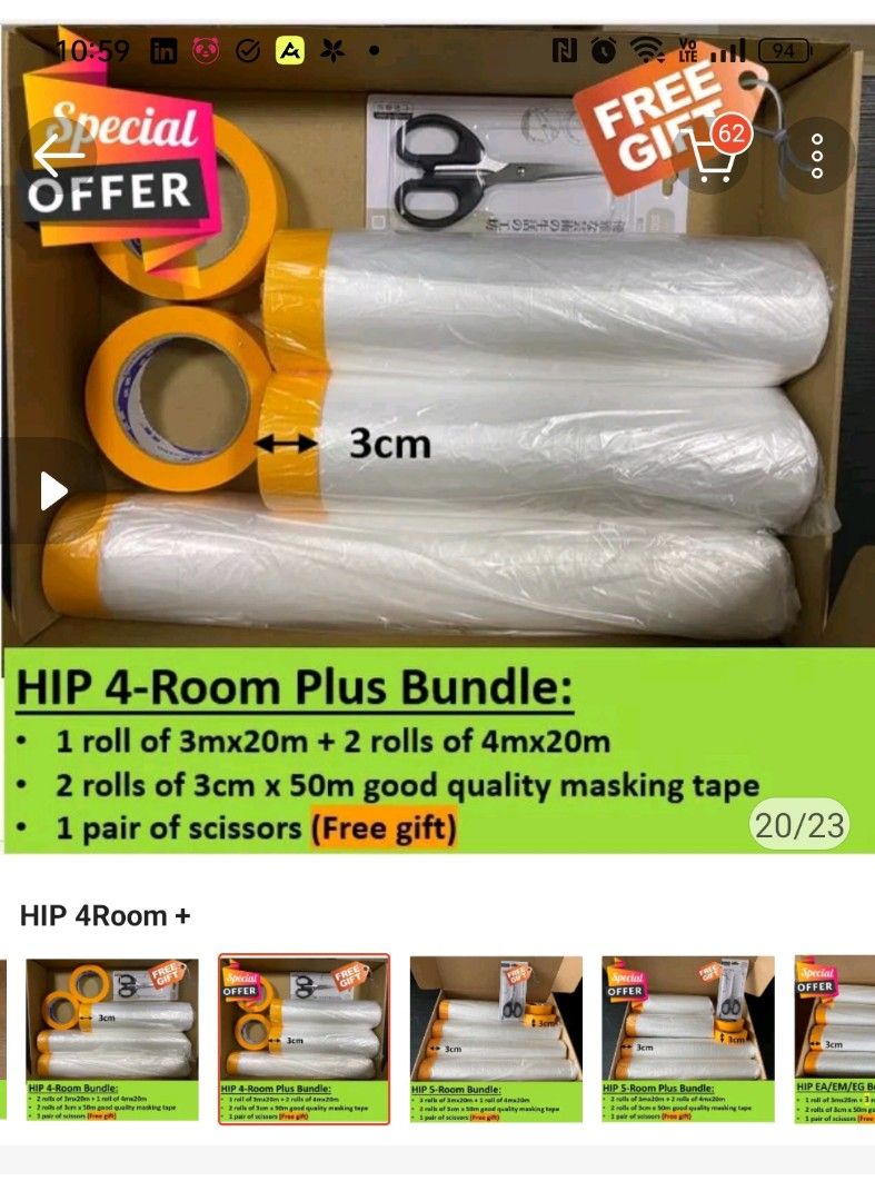 HDB 4A unit-Pre taped plastic sheet for HIP dust proofing, Furniture ...