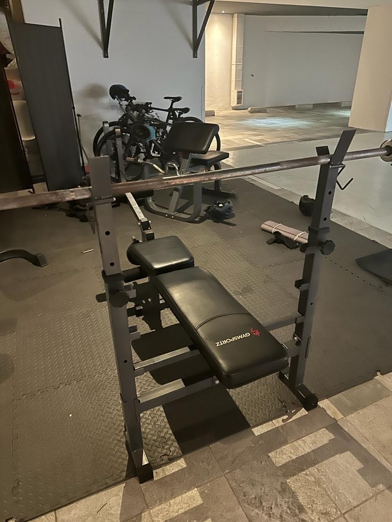 Full gym set (benches, bars, weights), Sports Equipment, Exercise ...