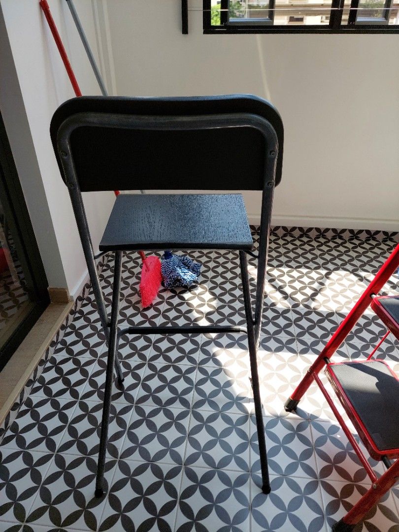 Ikea Franklin foldable bar stool black, Furniture & Home Living ...