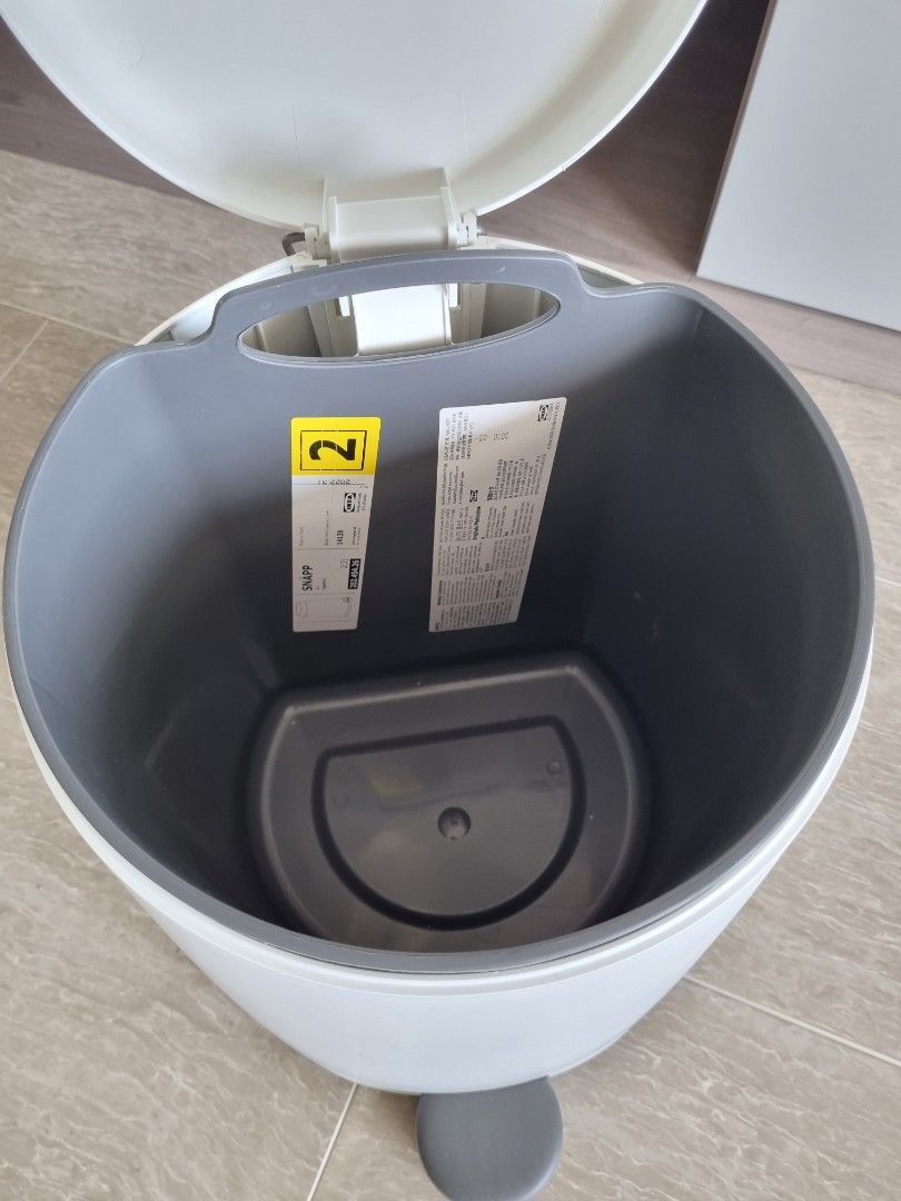 IKEA Snapp Waste Bin 12L (White Grey) Like new - Price fixed, Furniture ...