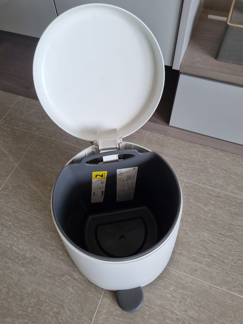 IKEA Snapp Waste Bin 12L (White Grey) Like new - Price fixed, Furniture ...