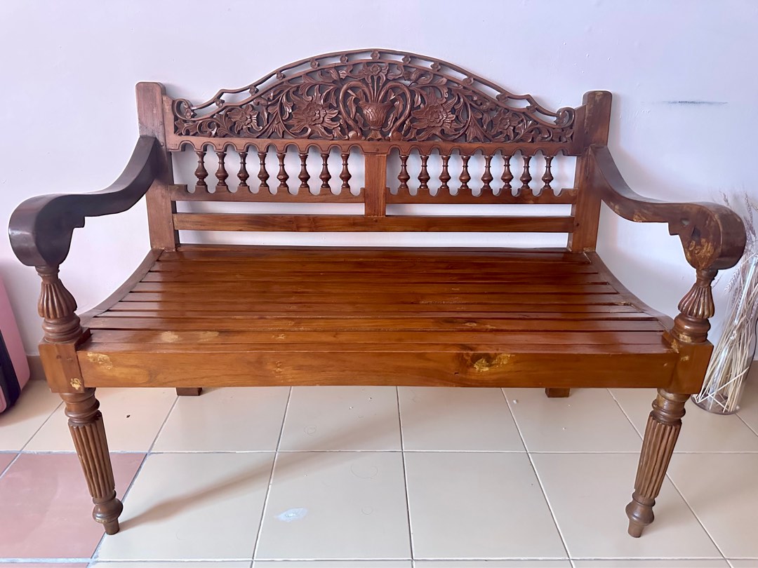 Jati Teakwood Bench, Furniture & Home Living, Furniture, Other Home ...