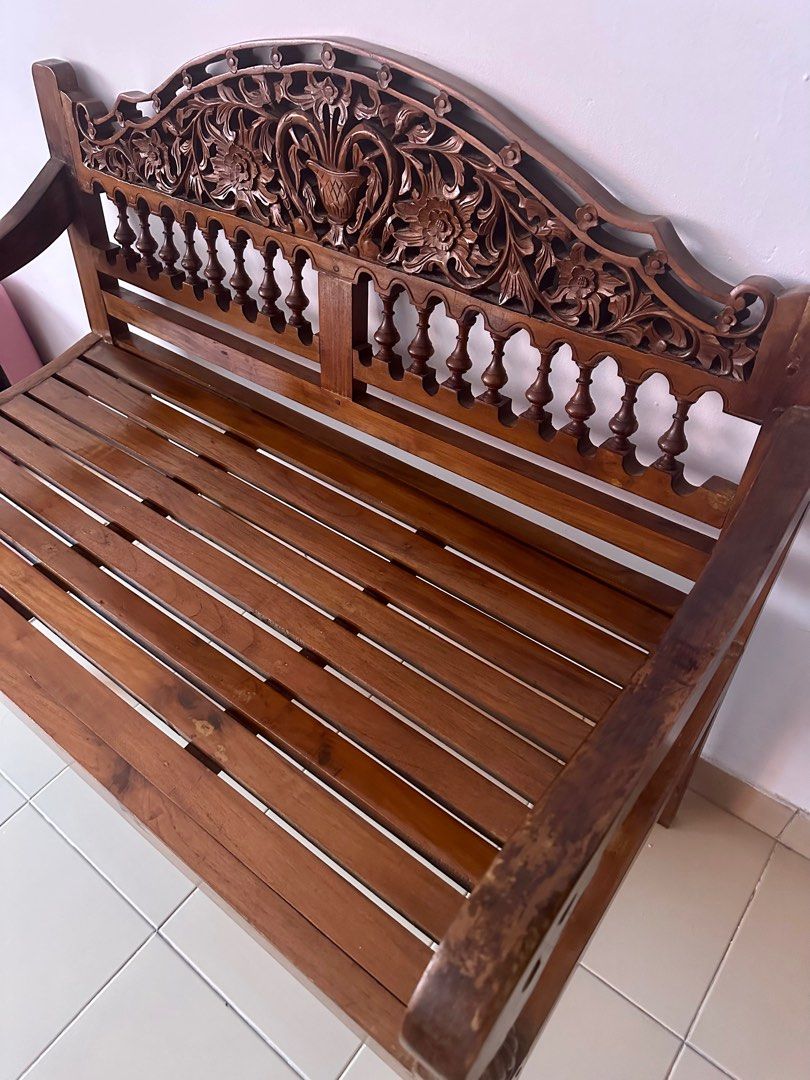 Jati Teakwood Bench, Furniture & Home Living, Furniture, Other Home ...