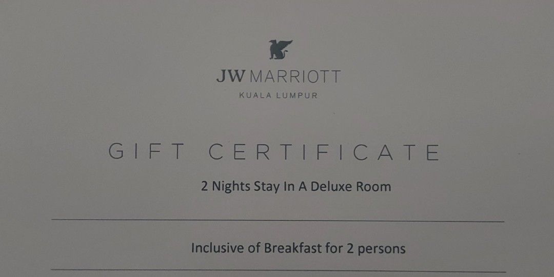 JW Marriott Kuala Lumpur, Deluxe Room, 3D2N With Breakfast For 2 ...