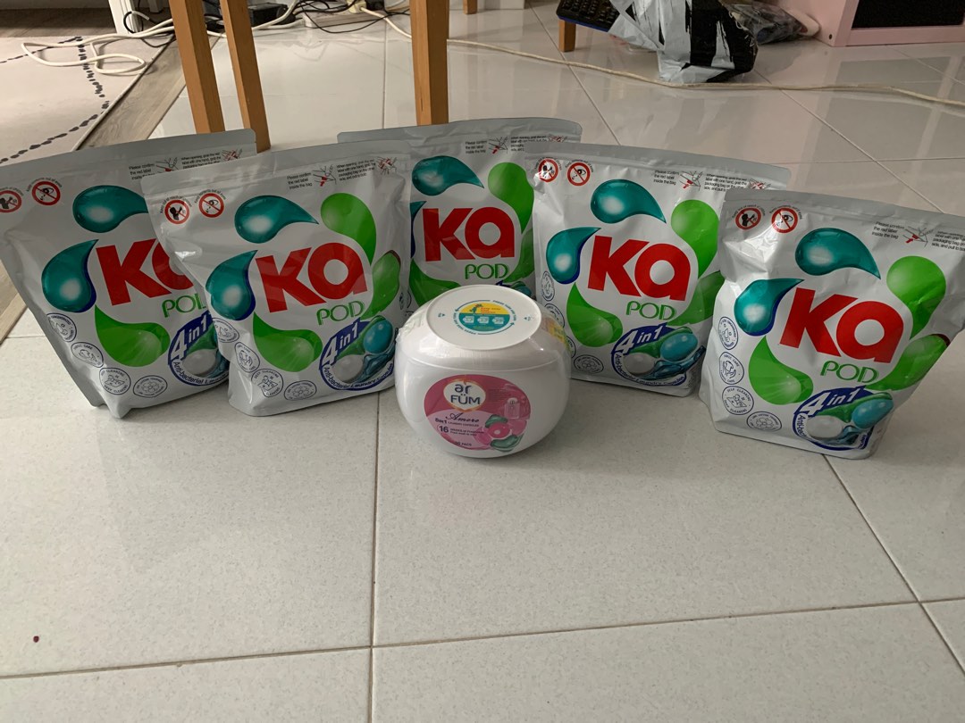 Ka 4 in 1 laundry pods/ capsule ; Arfum laundry pods, Furniture & Home Living, Cleaning ...
