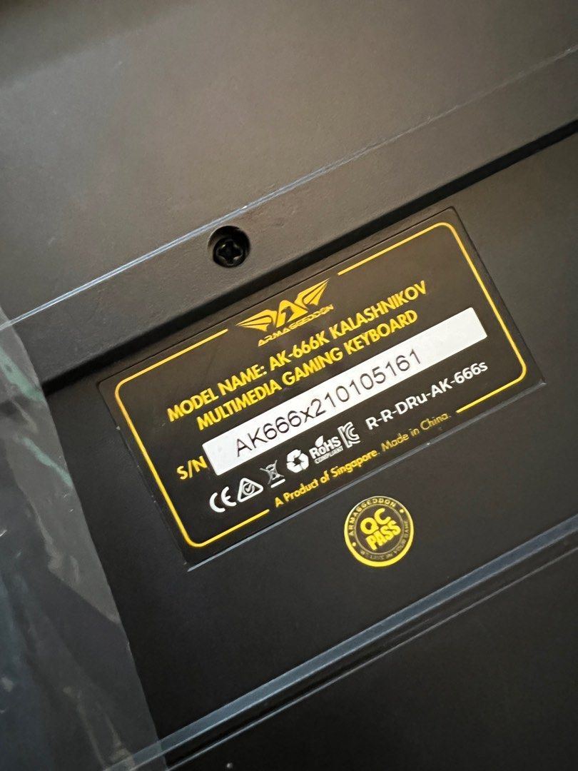 Armaggeddon Kalashnikov Gaming Keyboard (AK666X), Computers & Tech ...
