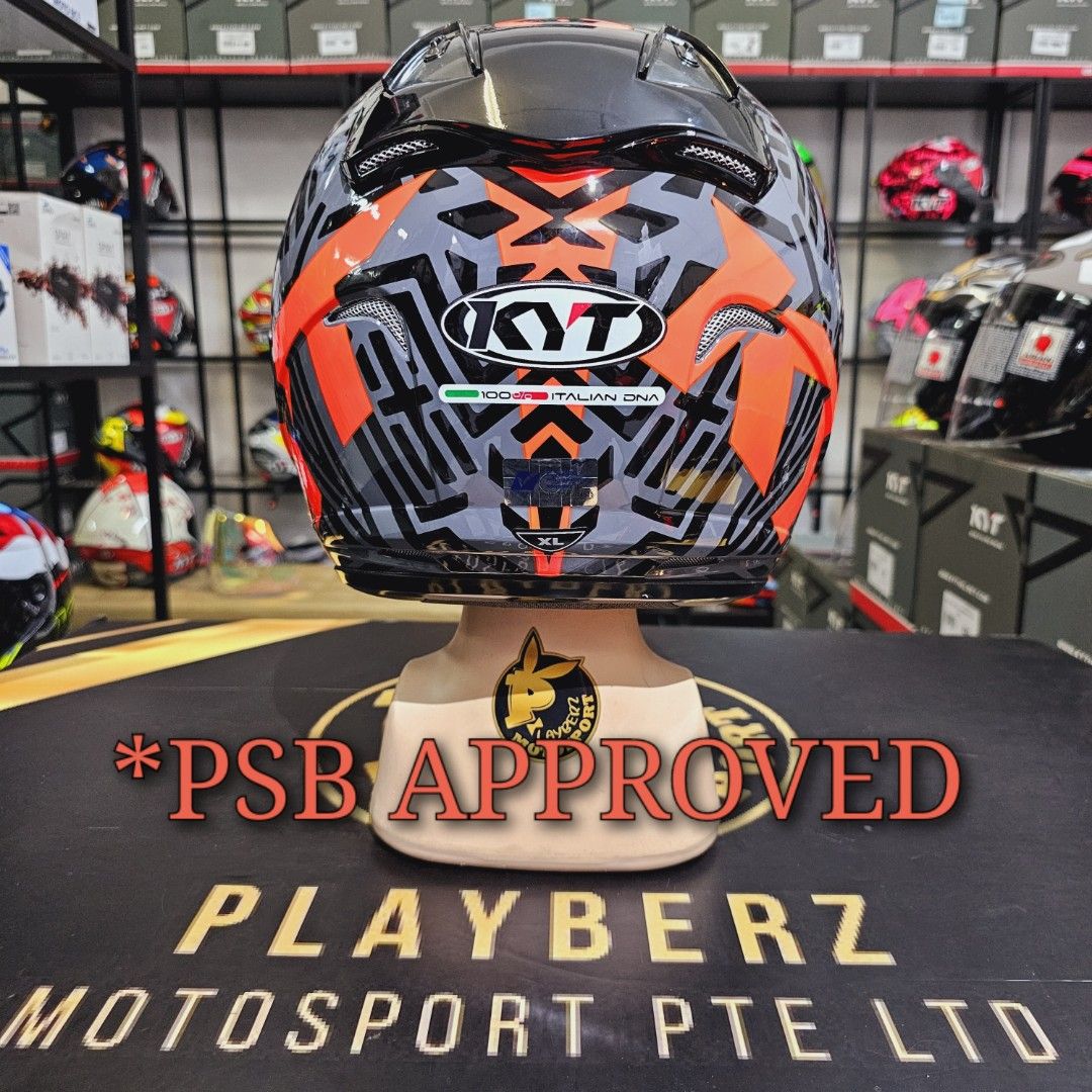 KYT HELLCAT NEON RED HELMET, Motorcycles, Motorcycle Apparel on Carousell