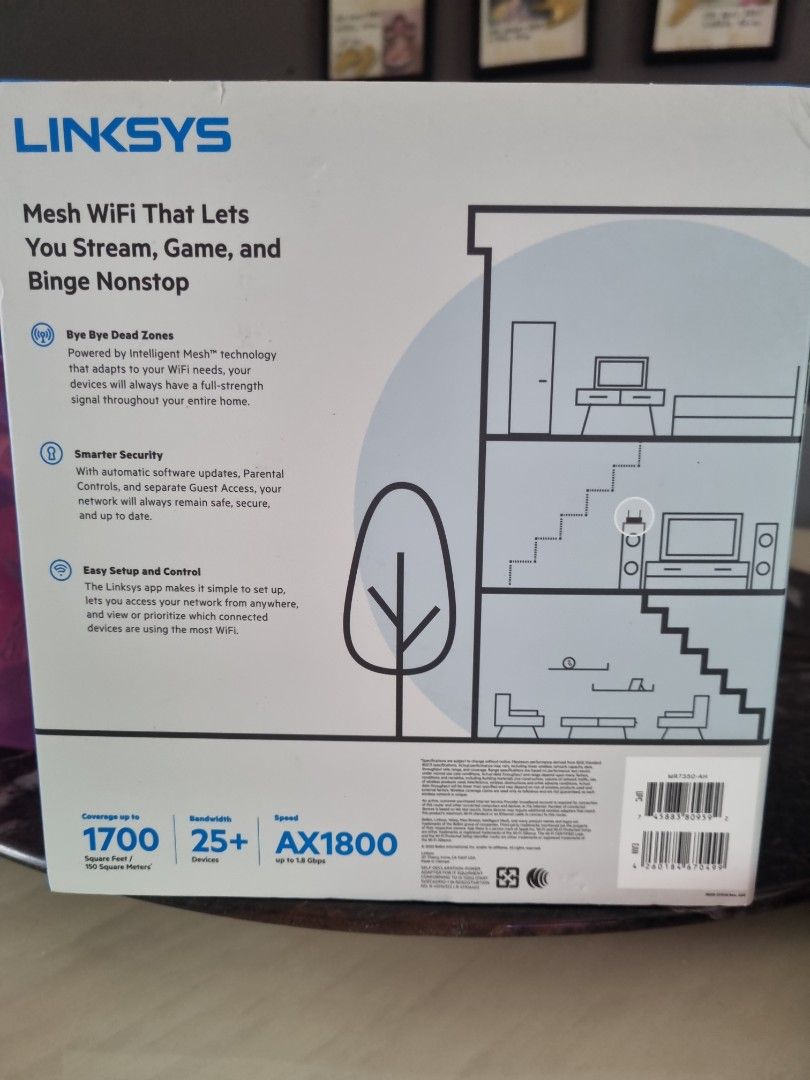 Linksys MR7350-AH AX1800 Dual Band Max-Stream Mesh WiFi 6 Router ...