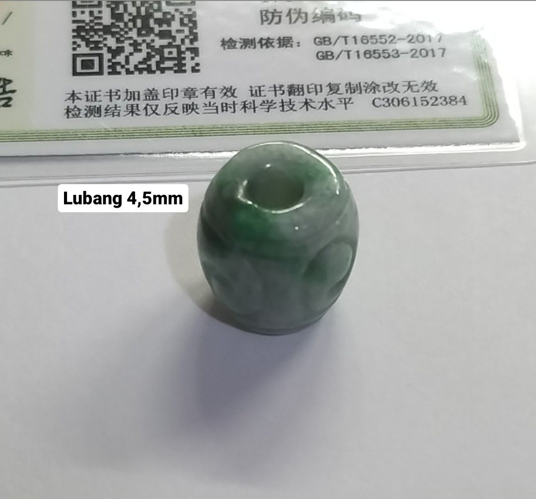 Liontin Giok Asli Lucky Barrel Lu Lu Tong Berukir Simbol Kelancaran ...