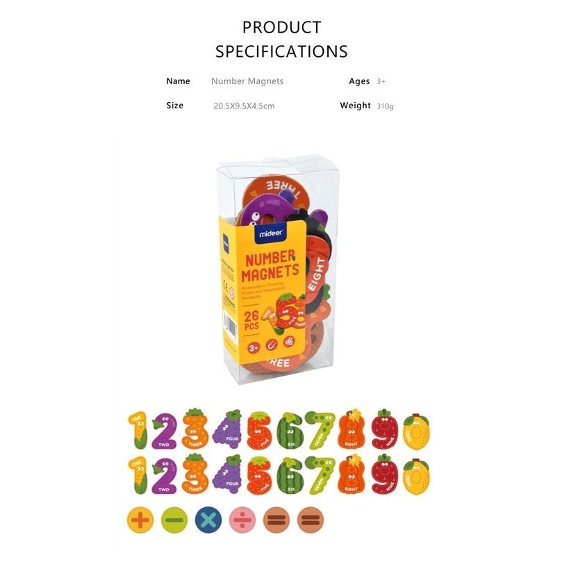 Mideer Magnet Kids Toys Letter Alphabet Number Fridge Magnetic for ...